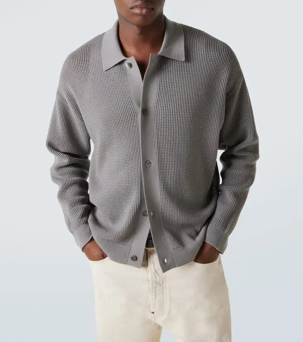 FRAME Open-knit Cardigan - Grey