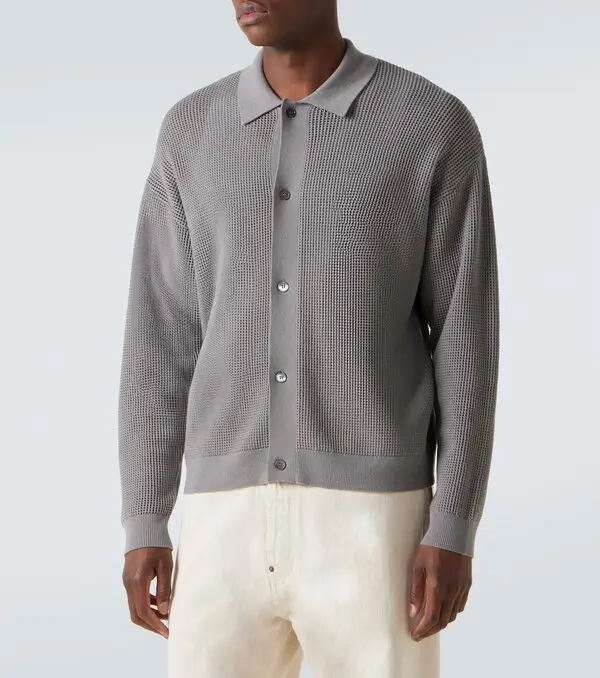 FRAME Open-knit Cardigan - Grey