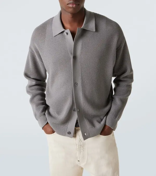 FRAME Open-knit Cardigan - Grey