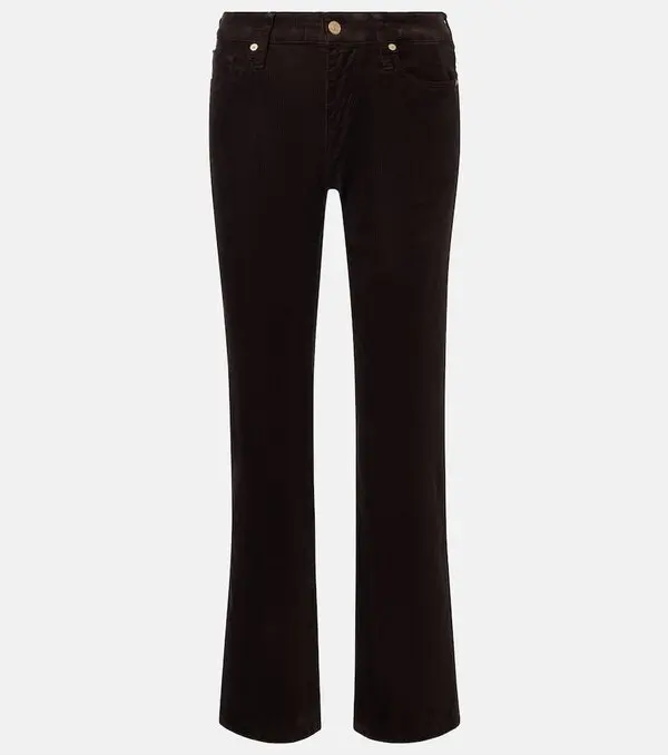 7 For All Mankind Calie Straight Cotton-blend Corduroy Pants - Brown