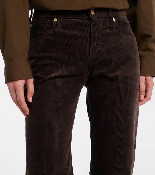 7 For All Mankind Calie Straight Cotton-blend Corduroy Pants - Brown