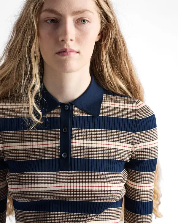 Prada Striped Cotton Polo Shirt