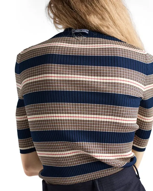 Prada Striped Cotton Polo Shirt