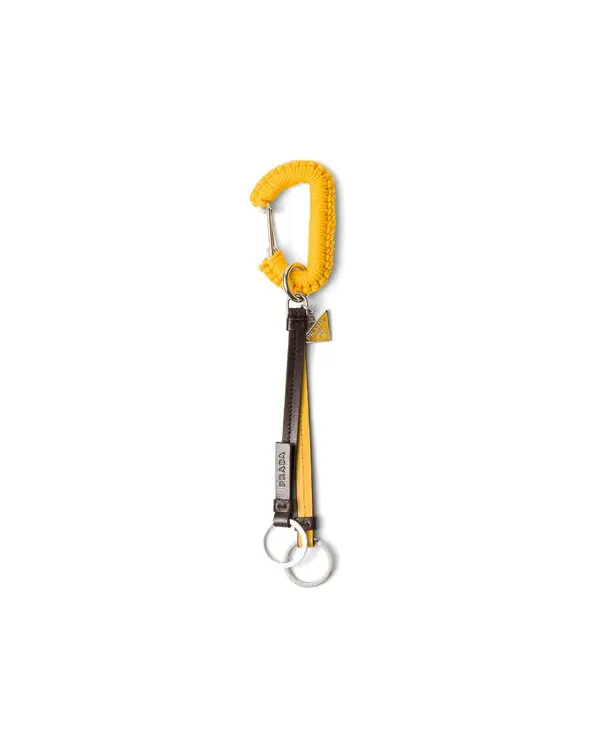 Prada Leather Keychain Charm - Yellow
