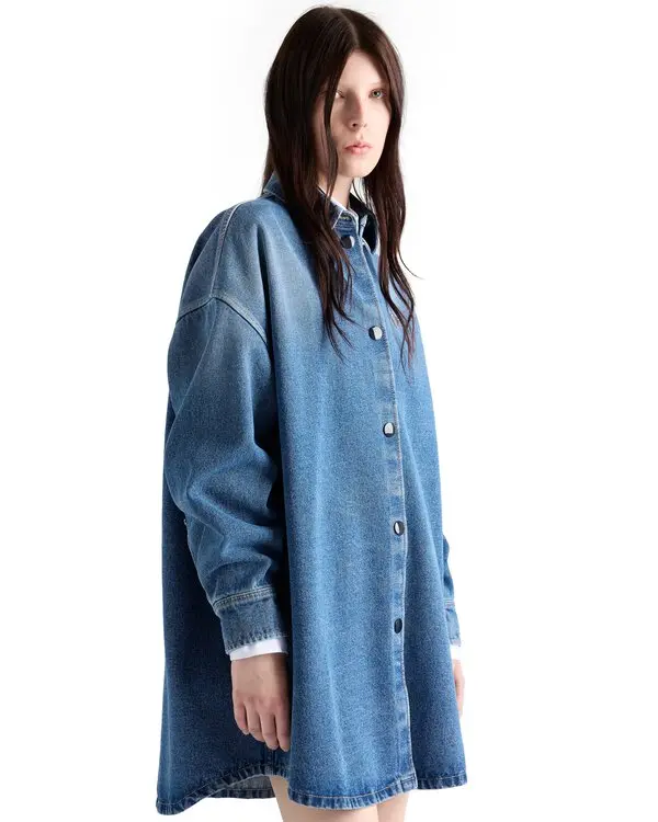 Prada Denim Oversized Fit Shirt - Blue