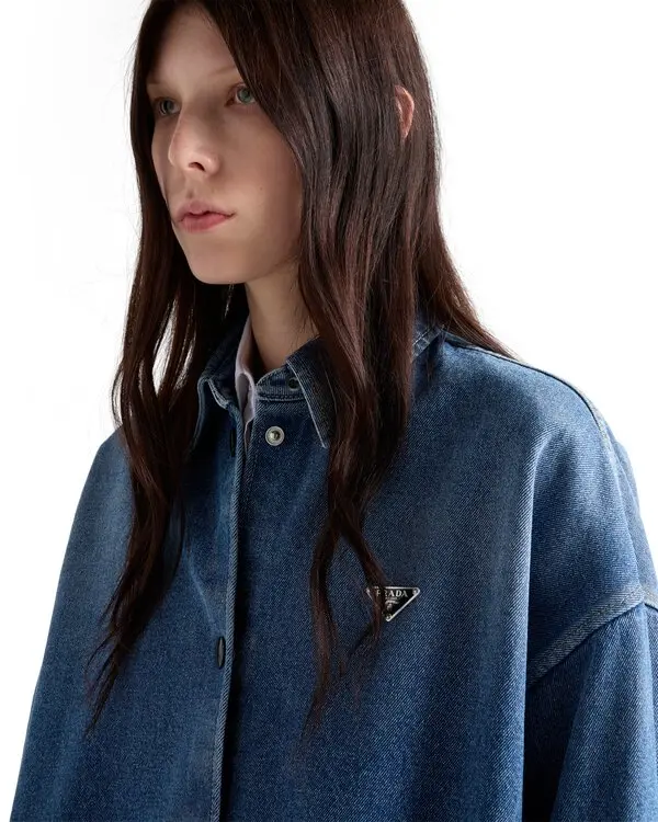 Prada Denim Oversized Fit Shirt - Blue
