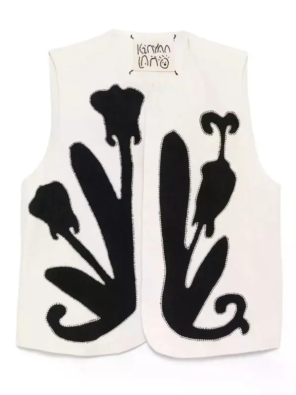 KINYAN LAM Appliqué Embroidered Vest - Neutrals