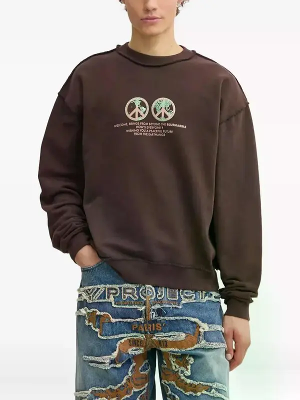 BLUEMARBLE Peace-globe Print Sweatshirt