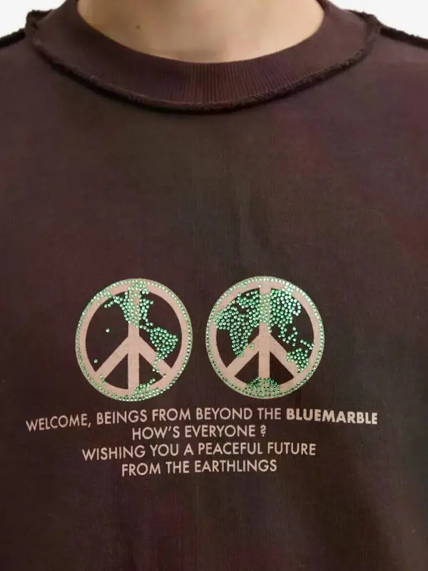 BLUEMARBLE Peace-globe Print Sweatshirt