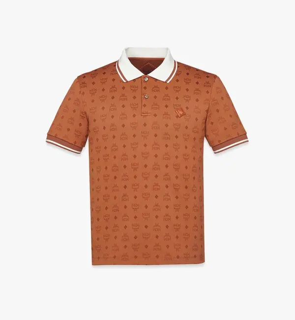 Mcm Piqué Polo In Monogram Jacquard