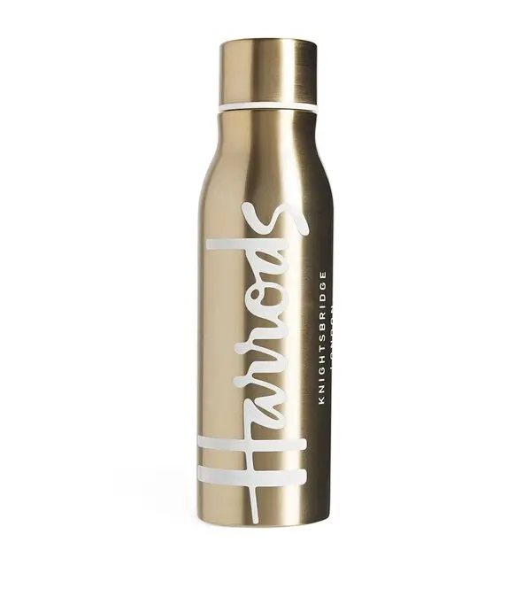 Harrods Metal Logo Water Bottle - Gold