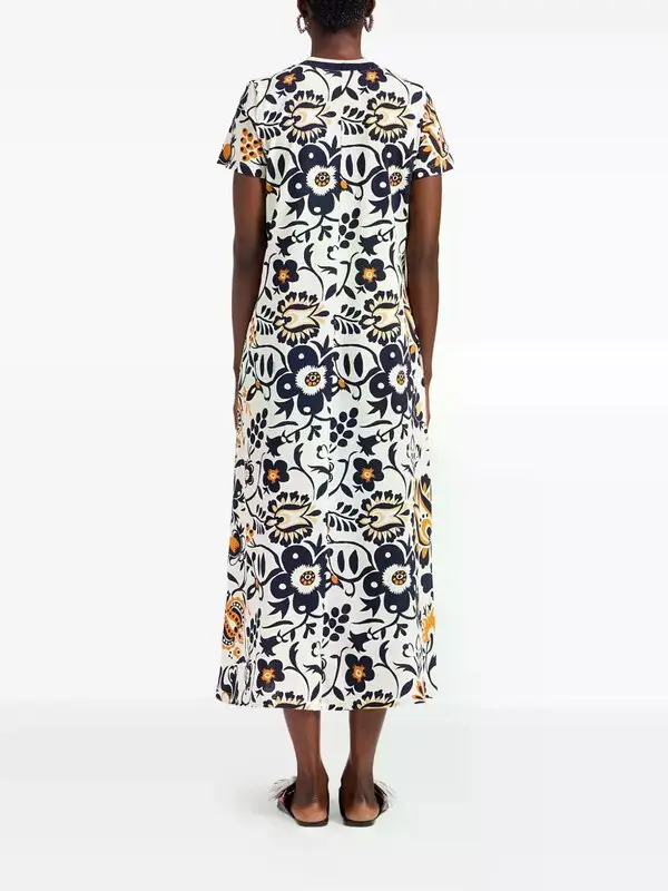 La DoubleJ Swing Floral-print Dress - White