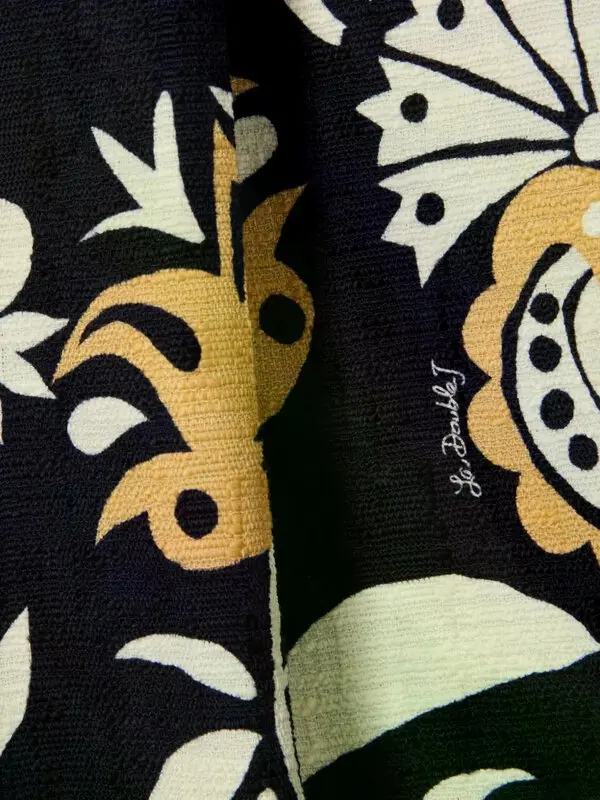 La DoubleJ Floral-print Pleated Trousers