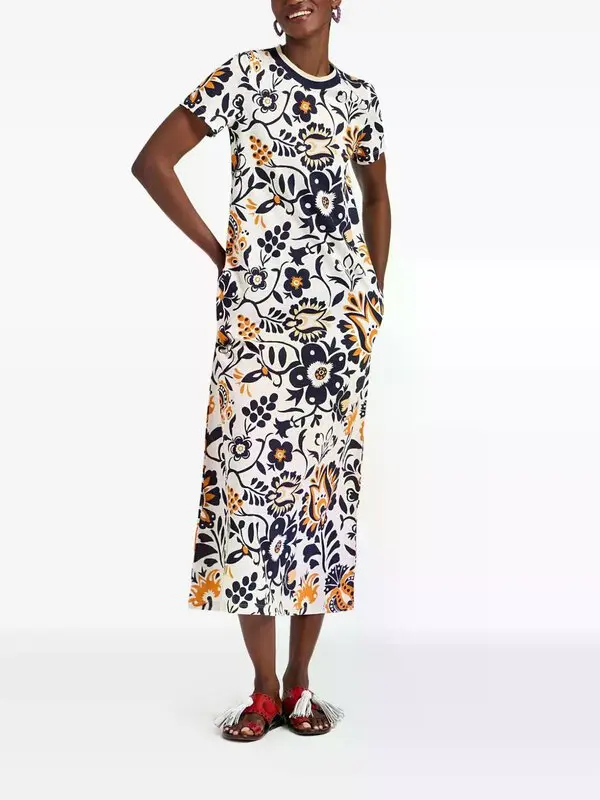 La DoubleJ Swing Floral-print Dress - White
