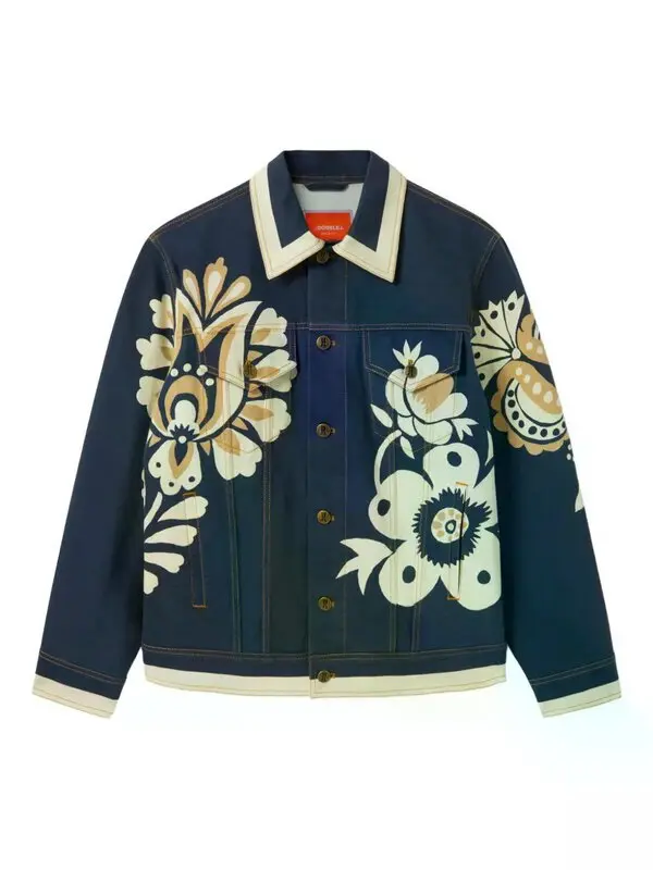La DoubleJ Floral-print Denim Jacket