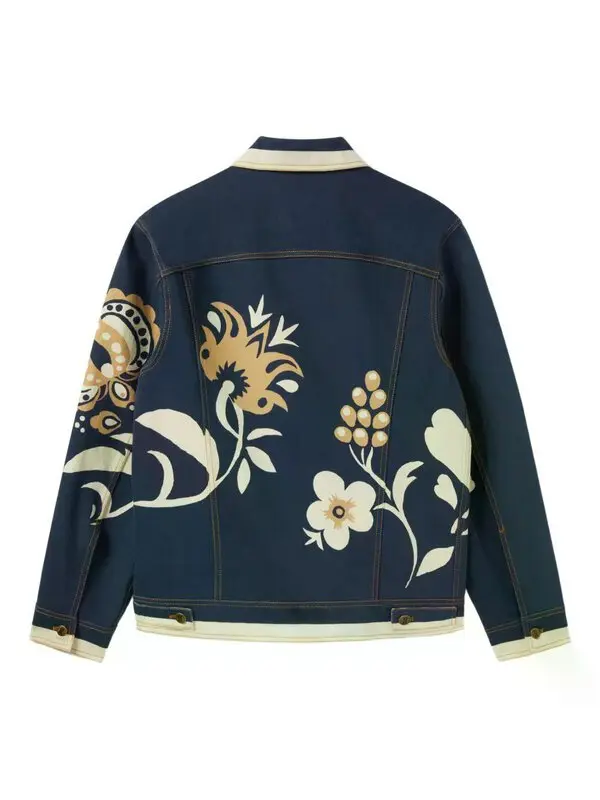 La DoubleJ Floral-print Denim Jacket