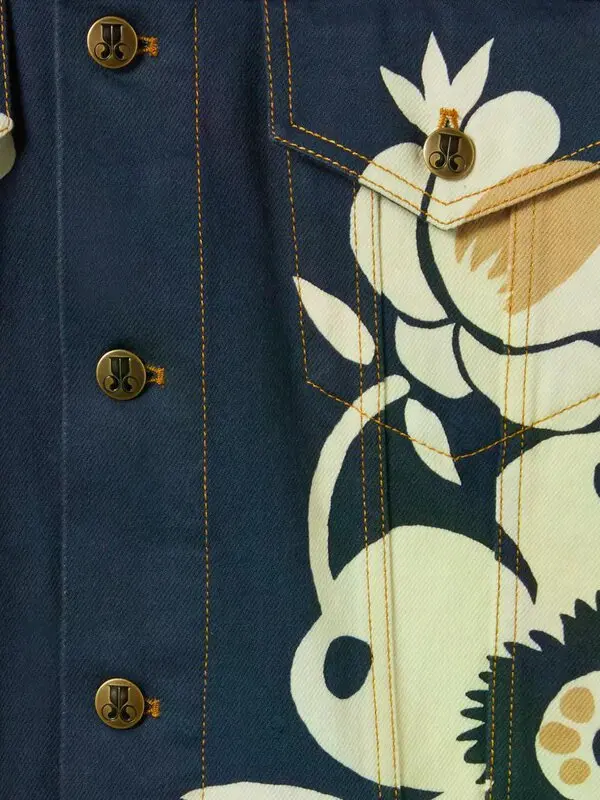 La DoubleJ Floral-print Denim Jacket