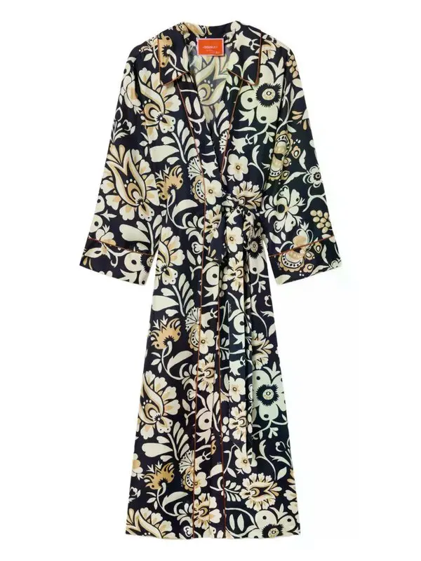 La DoubleJ Floral-print Wrap Dress - Blue
