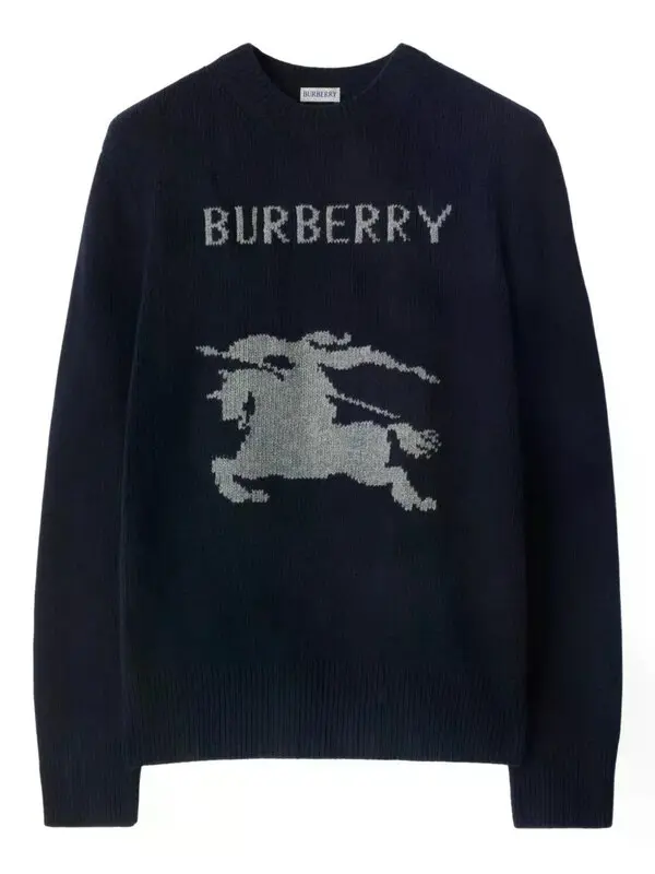 Burberry Equestrian Knight-motif Sweater - Blue