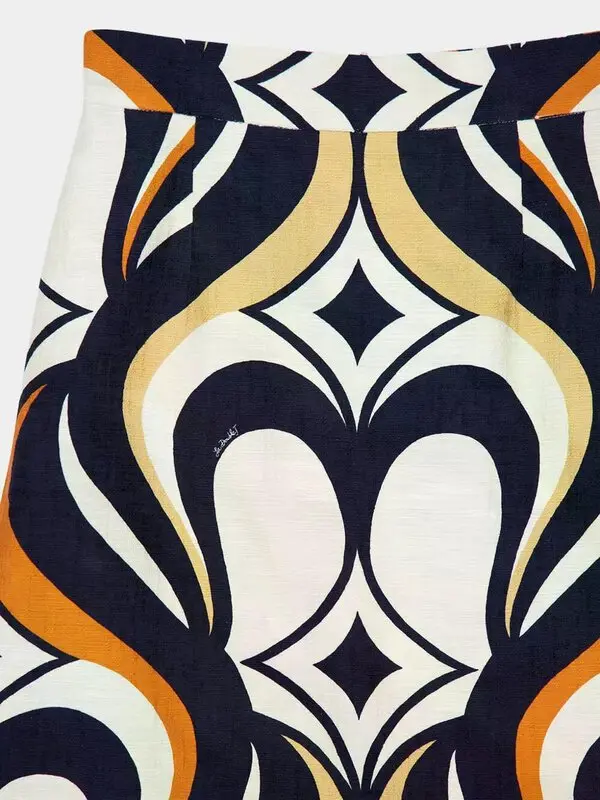 La DoubleJ Macro-pattern Midi Skirt - White