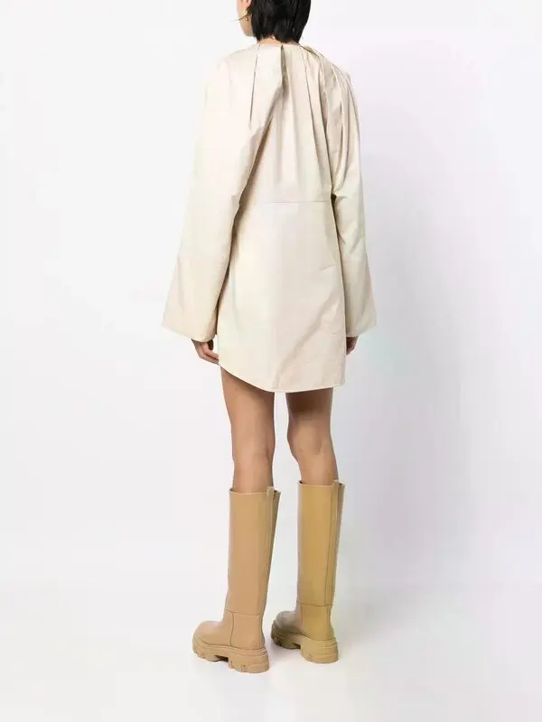 Goen.j Long-sleeve Mini Shirt Dress - Neutrals