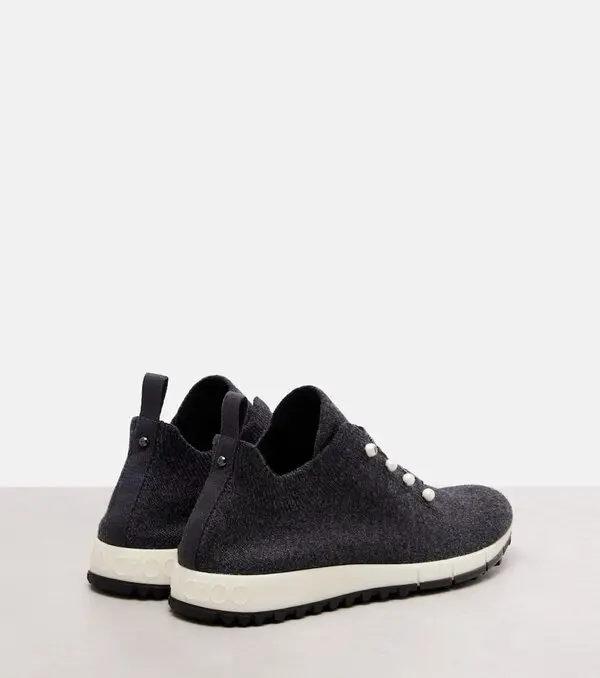 JIMMY CHOO Veles Embellished Cashmere Sneakers