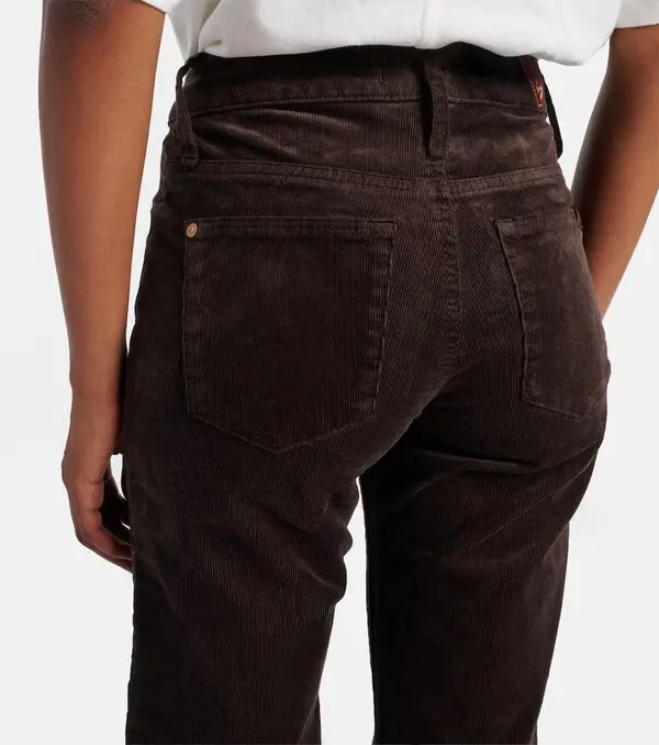 7 For All Mankind Calie Straight Cotton-blend Corduroy Flared Pants