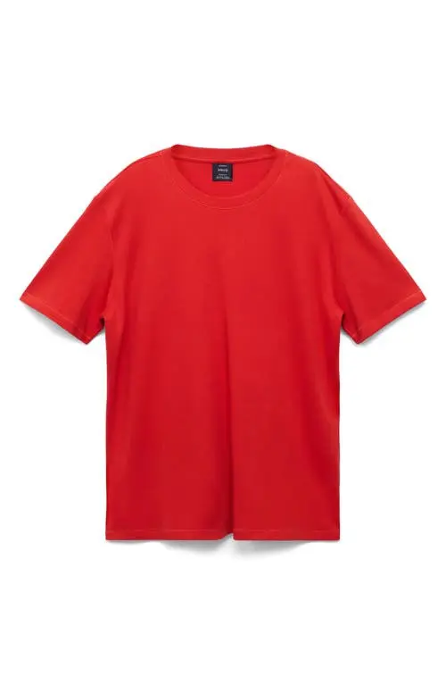 Mango Regular Fit Weight Cotton T-shirt - Red