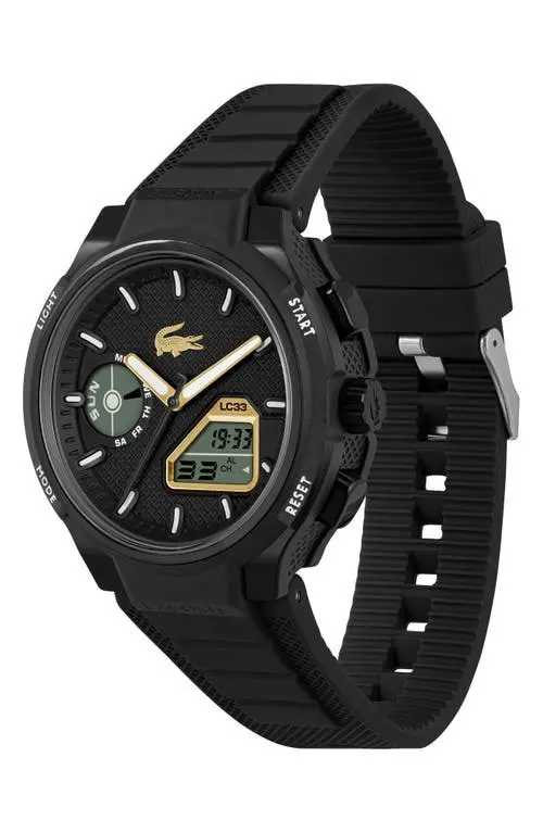 Lacoste Silicone Strap Watch - Black