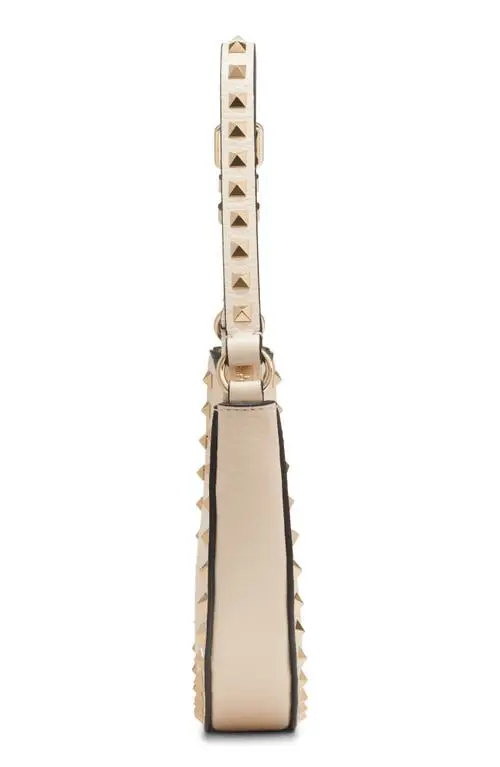 Valentino Garavani Mini Rockstud Leather Hobo Bag - Light Ivory