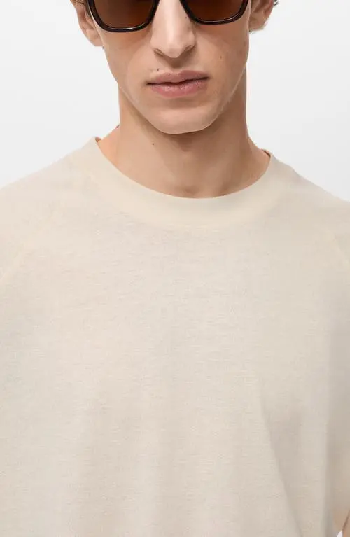 Mango Oversize Cotton & Linen Crewneck T-shirt