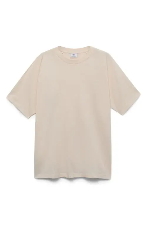 Mango Oversize Cotton & Linen Crewneck T-shirt