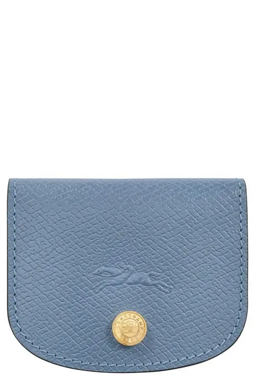 Longchamp Epure Leather Card Case - Slate