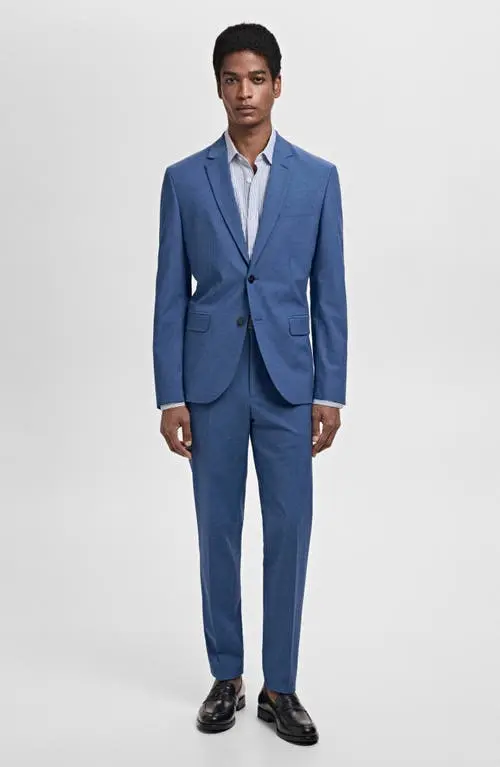 Mango Stripe Slim Fit Button-up Shirt - Blue