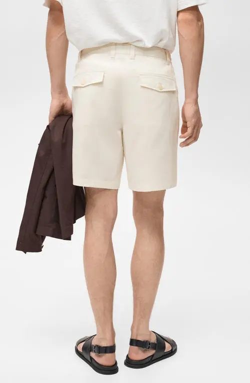 Mango Slim Fit Bermuda Shorts - Ecru