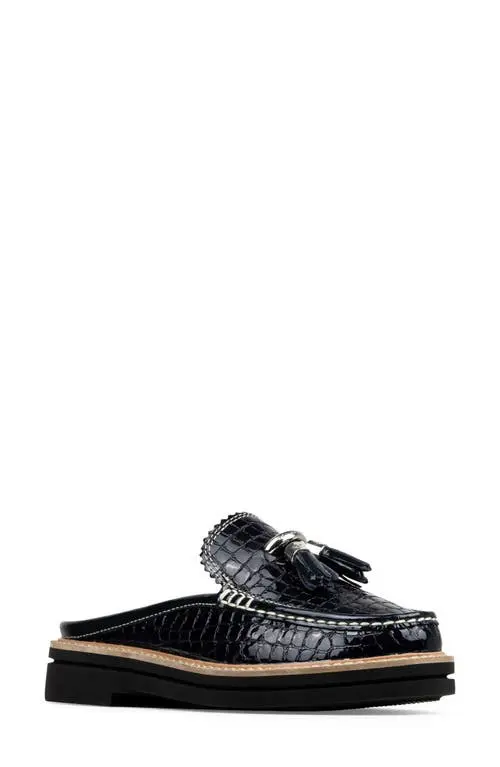 DONALD PLINER Tassel Embellished Mule Loafer - Navy