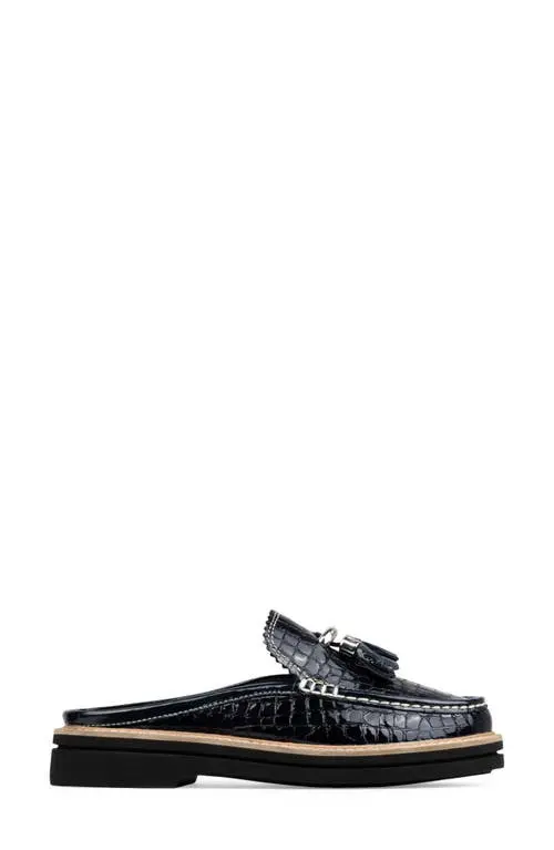 DONALD PLINER Tassel Embellished Mule Loafer - Navy