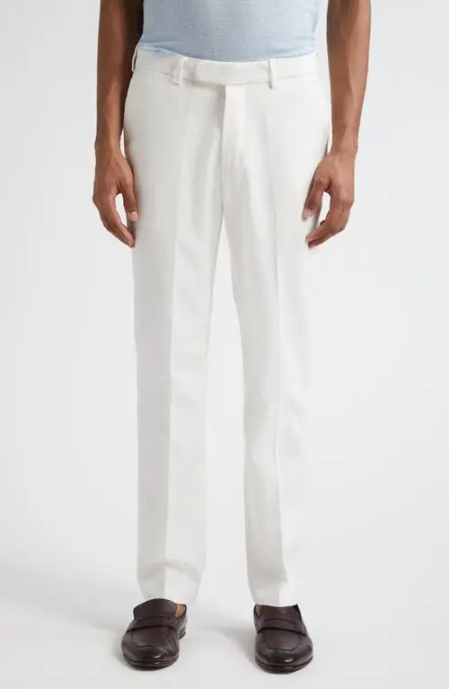 Thom Sweeney Flat Front Cotton Chinos