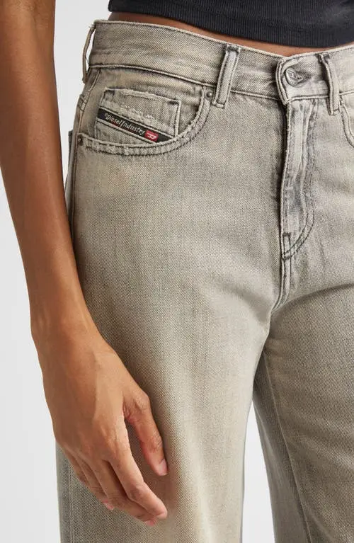 DIESEL® 1978 D-akemi Distressed Flare Leg Jeans - Grey