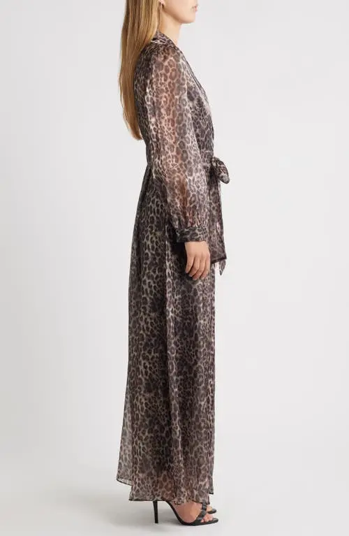 Julia Jordan Long Sleeve Print Jumpsuit With Overlay
