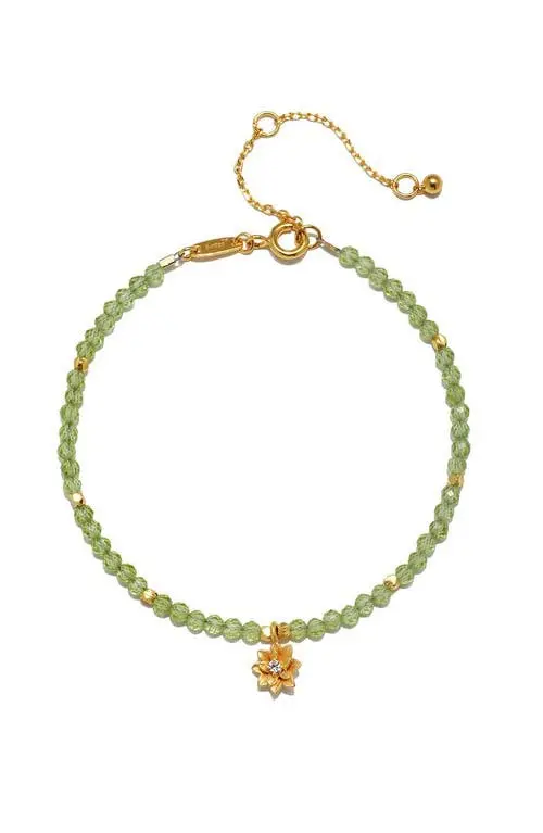 SATYA JEWELRY Peridot Lotus Bracelet - Green