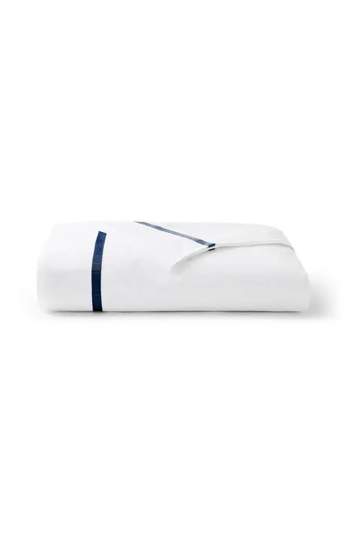 CHRISTY Beaumont Luxury Cotton Percale Flat Sheets - Navy