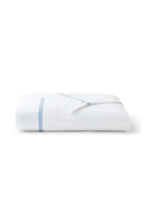 CHRISTY Beaumont Luxury Cotton Percale Flat Sheets - Pale Blue