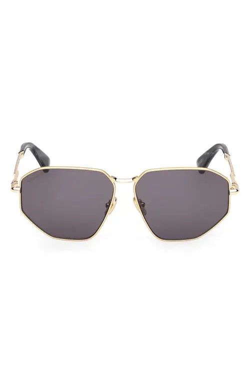 Max Mara Miller 54mm Navigator Sunglasses - Deep Gold/ Black Horn/ Smoke