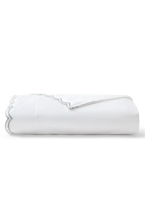 CHRISTY Scallop Edge Luxury Cotton Sateen Flat Sheets - Silver