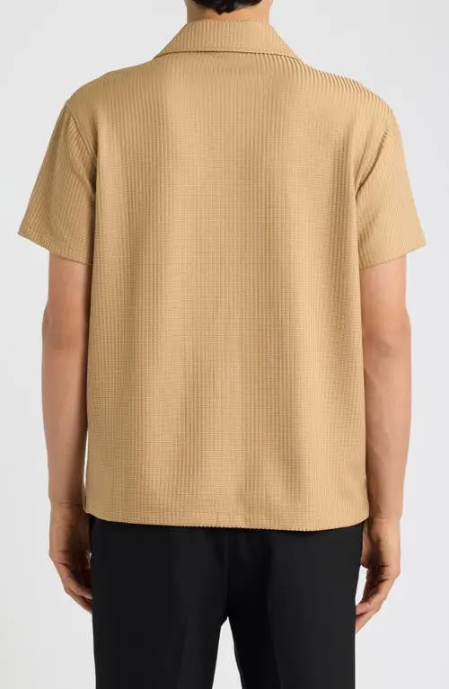 REISS Warwick Short Sleeve Woven Shirt - Camel