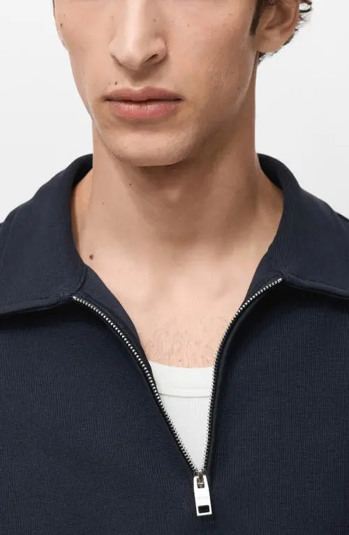 Mango Knit Quarter Zip Polo