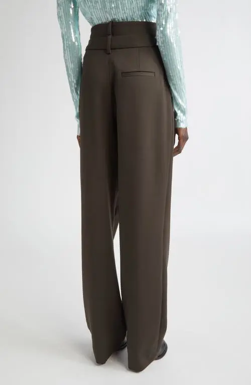 Monse Double Waistband Pleated Virgin Wool Trousers