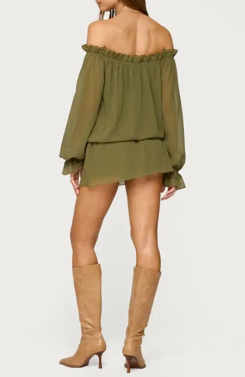EDIKTED Chiffon Long Sleeve Romper