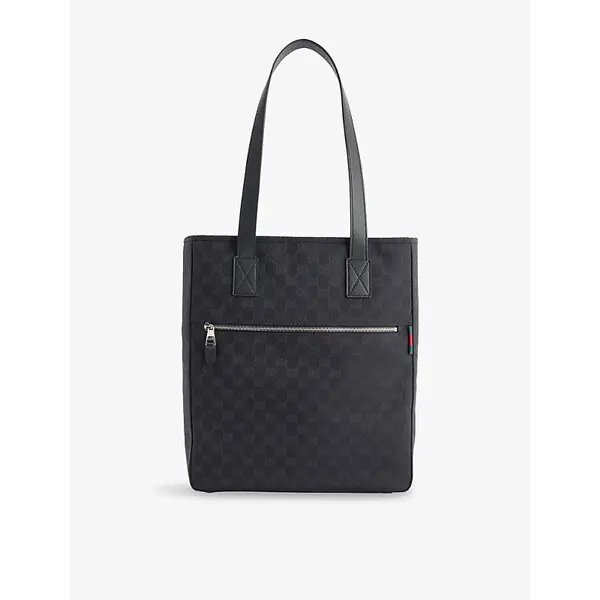 Gucci Gg-monogram Canvas Tote Bag - Blk/blk/vrv